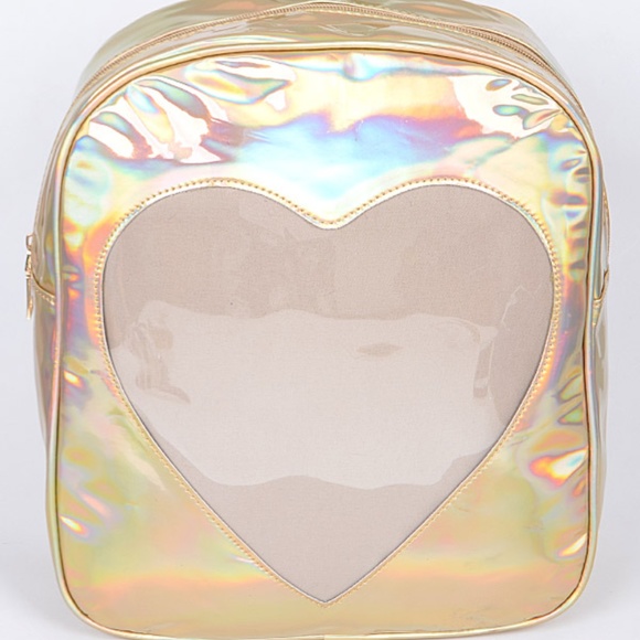 3Am Forever | Bags | Holographic Heart Shape Backpack | Poshmark
